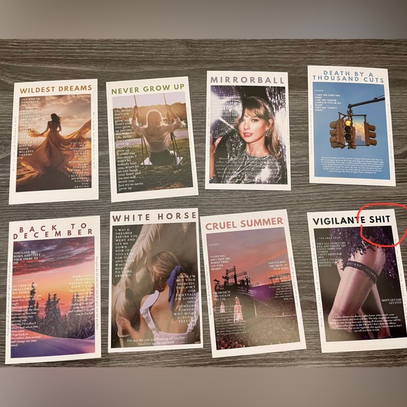 Wall Decor | 5 Piece Taylor Swift Song Lyric 4x6 Posters Wall Collage ...